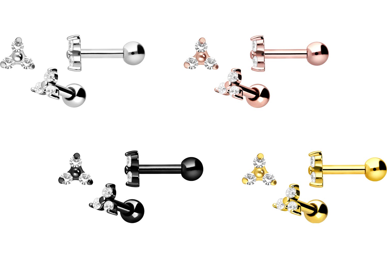 Surgical steel ear piercing CRYSTAL FLOWER | PIERCINGLINE